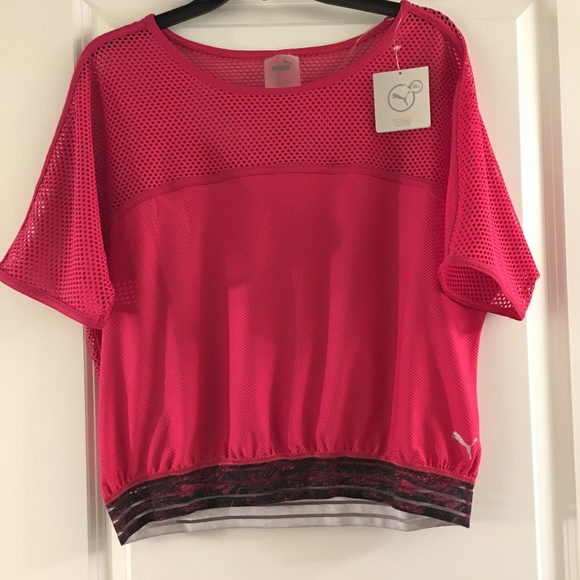 Puma | Tops | Puma Pink Active Mesh Top | Poshmark